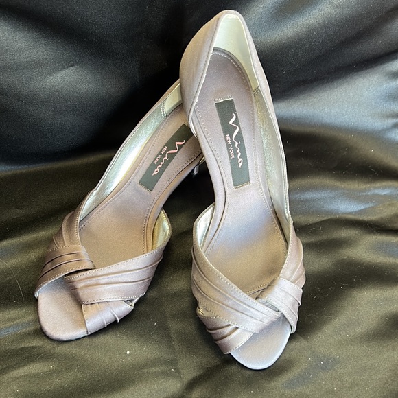 Nina | Shoes | Charcoal Heel Satin Size 55 By Nina Brand | Poshmark